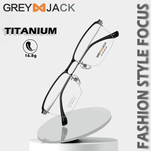 Promo Grey Jack Frame Kacamata Titanium Bentuk Kotak Elegant Simple New ...