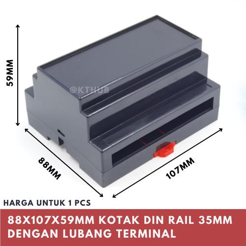 Jual 88x107x59mm Kotak Plastik Project Junction Box Case DIN Rail ...