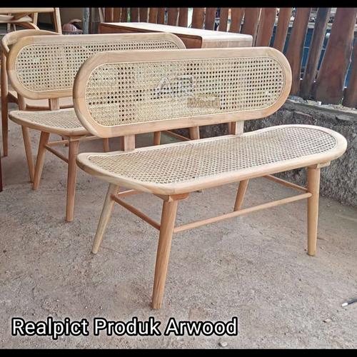 Jual Bench Rattan / Bangku Rotan Minimalis Kayu Jati Murah Berkualitas ...