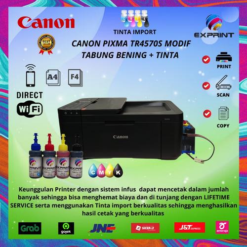 Jual Printer Canon Pixma TR4570s + infus ( print scan copy fax wifi ...
