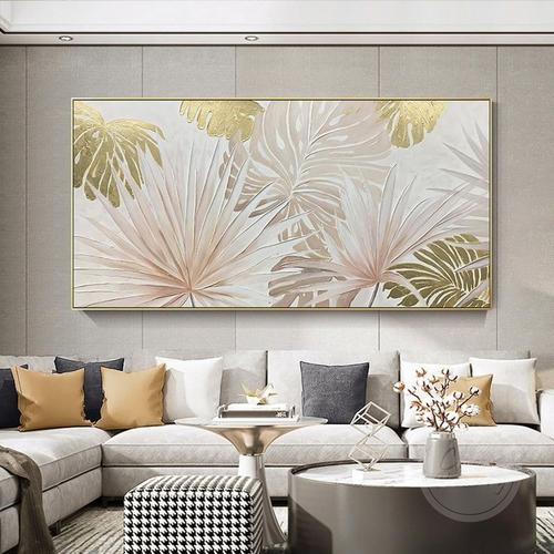 Jual lukisan daun monstera dekorasi/lukisan modern minimalis - 60x120 ...