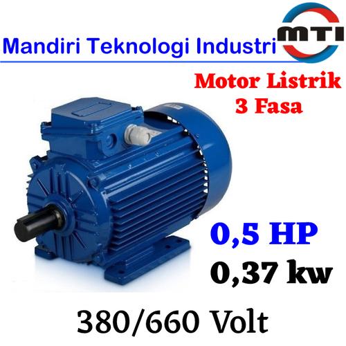 Jual Motor Listrik 3 Fasa Phasa Elmot 0,5 HP 0.5 HP 1/2 HP 380/660 Volt ...