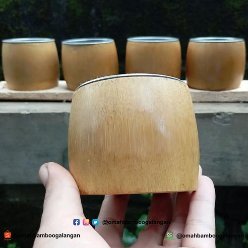 Jual Gelas Bambu Stainless Unik Cangkir Bambu Stainless Kapasitas 125 ...