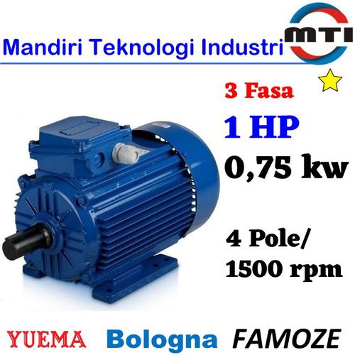 Jual Motor Listrik 3 Fasa 1 HP 0,75 kw 1500 rpm Motor Induksi Dinamo Yuema - Kota Pekanbaru ...