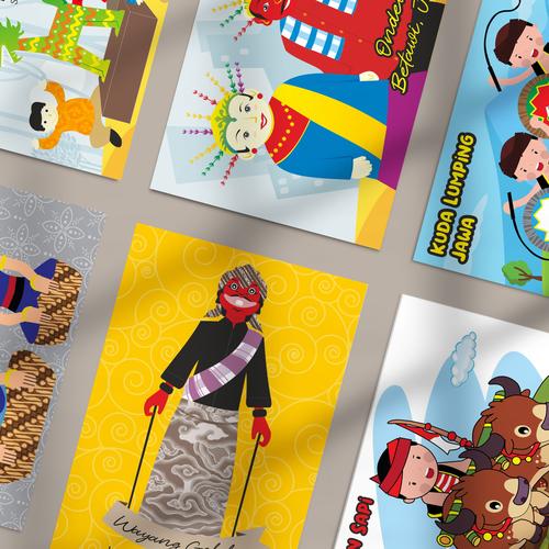 Jual Postcard/ Kartu Pos Kesenian Tradisonal Indonesia - Kuda Lumping ...