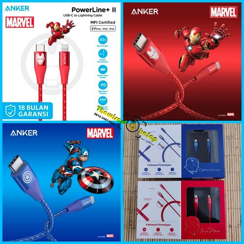 Jual Kabel Data Charger iPhone Anker C to Lightning Marvel 3ft A9548 ...
