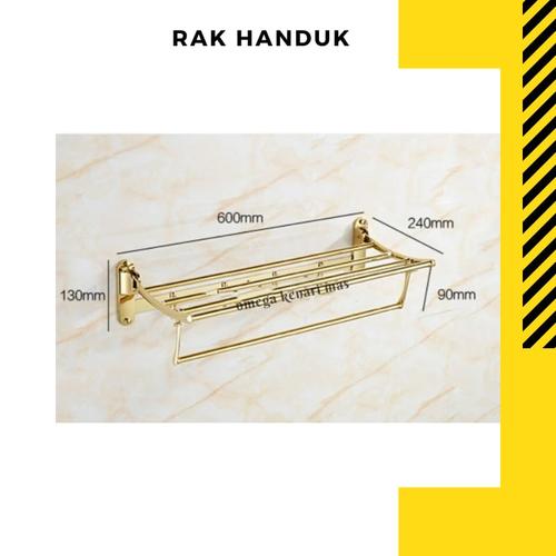 Jual RAK HANDUK LIPAT STAINLESS KAMAR MANDI 5 SUSUN KUNINGAN 5115 BERTU ...
