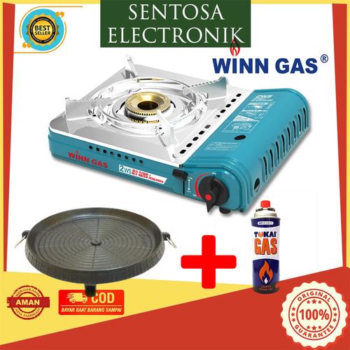 Jual Paket Barbeque/BBQ Set Kompor Portable Winn Gas W2WS+Bulgogi Bulat ...