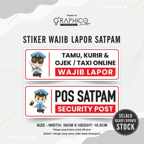 Jual Stiker Pos Satpam Pos Security - Per/2lbr (30x10,5cm) - Wajib ...