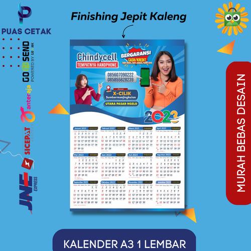 Jual Kalender Custom 2023 Dinding 1 Lembar Murah Jepit Kaleng - 1000 ...