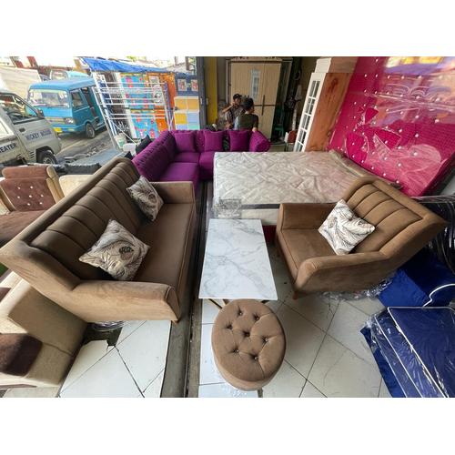 Jual Sofa minimalis JULIET 2 1 Stools + meja besi HPL - Kota Bogor ...