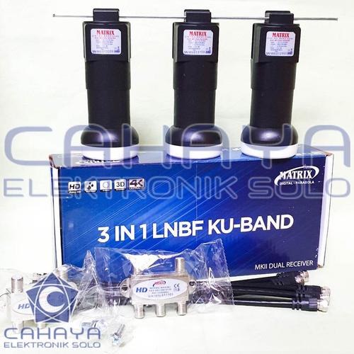 Jual LNB Ku Matrix 3 In 1 Dual Receiver 2 Rx Band Parabola ODU 60cm ...