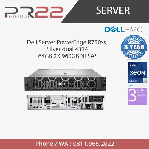 Jual Server Dell PowerEdge R750 Xeon Silver dual 4314 64GB 2X 960GB ...