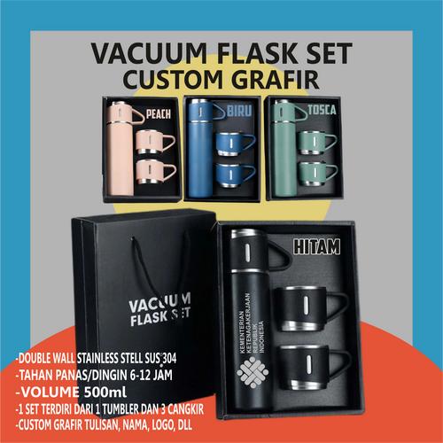 Jual Vacuum Flask Set Custom Grafir, Vacum Flask Custom, Tumbler Custom ...