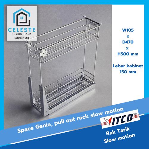 Promo VITCO Space Genie Pull Out Slow Motion Rack/ Rak Dapur Kabinet ...