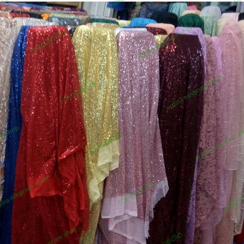 Jual Kain tile payet sequin/bahan background vloger/kain tile seribu ...