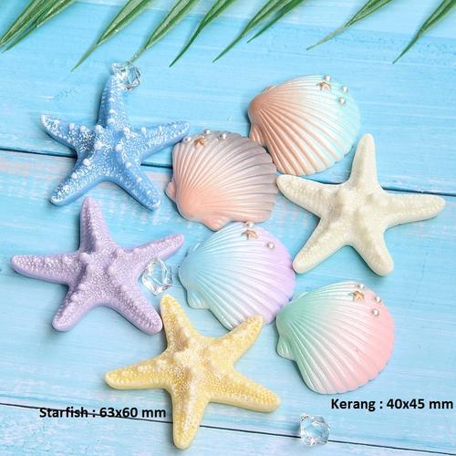 Jual CCA12 Cake Topper Kerang Bintang Laut Starfish Seashell Mermaid ...