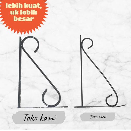 Jual Gantungan Pot Bunga Gantung Cantolan Tanaman Siku Besi Dinding ...