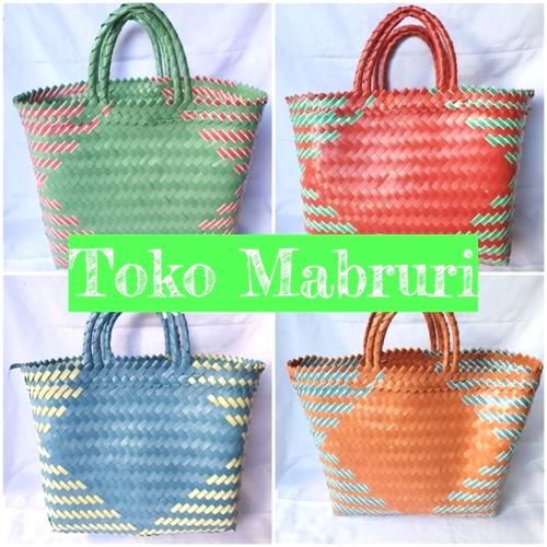 Jual Tas belanja rajut/ Tas rajut plastik/ tas belanja pasar - Merah ...