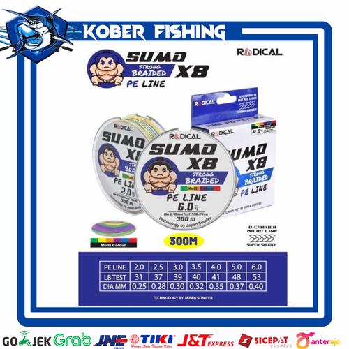 Jual BENANG PE RADICAL SUMO X8 MULTICOLOUR 300M - PE 2.5 - Kota Balikpapan - KOBER FISHING BPN ...