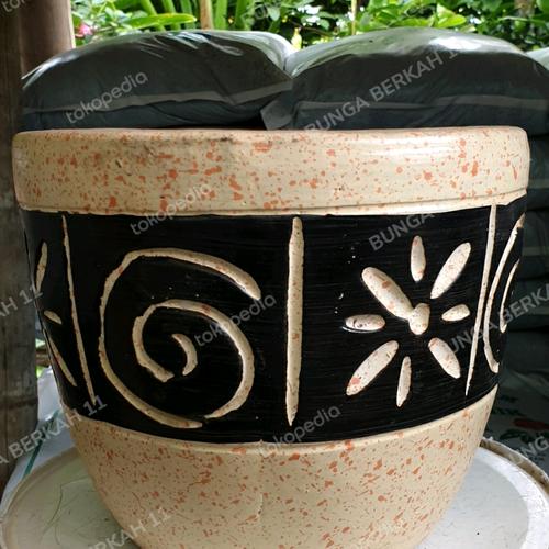 Jual pot gerabah motif batik corak abstrak diameter 17cm - Jakarta ...