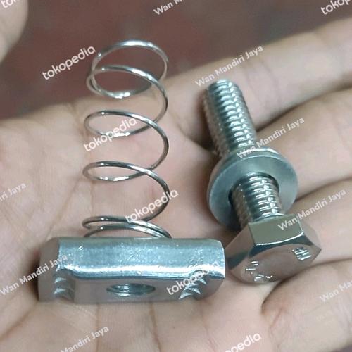 Jual spring nut SS304 m12 + baut komplit Stainless 304 - Jakarta Pusat ...