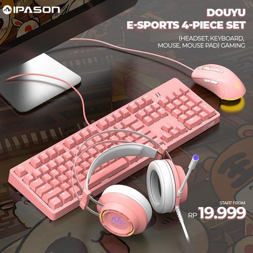 Promo DOUYU E-sports 4-piece set (headset, keyboard, mouse, mouse pad ...