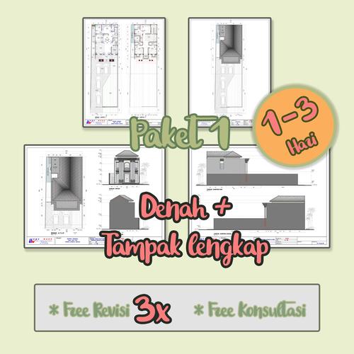 Jual JASAA DESAIN GAMBAR RUMAH 3D + GAMBAR KERJA LENGKAP - DENAH+TAMPAK ...