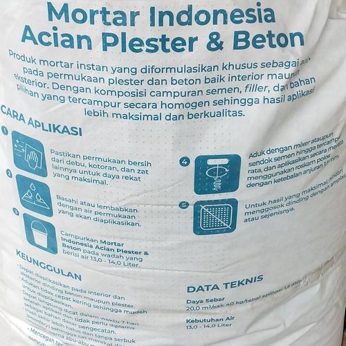 Jual semen mortal Acian Plester & Beton tembok tanpa plester bisa lgsng ...