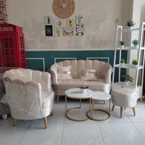 Jual Sofa kerang AURORA 2 1 Stools + Meja besi HPL - Kota Bogor ...