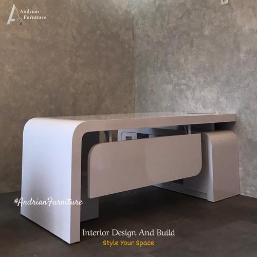Jual Meja Kerja / Kantor / Direktur L Shape Minimalis Modern Luxury HPL ...