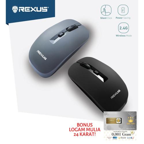 Jual Rexus Q20 Mouse Wireless Office Silent Click - Hitam - Jakarta ...