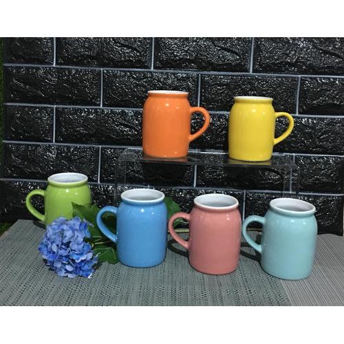 Jual Gelas Keramik / Stoneware / Mug Cangkir 380ml Warna - Biru ...