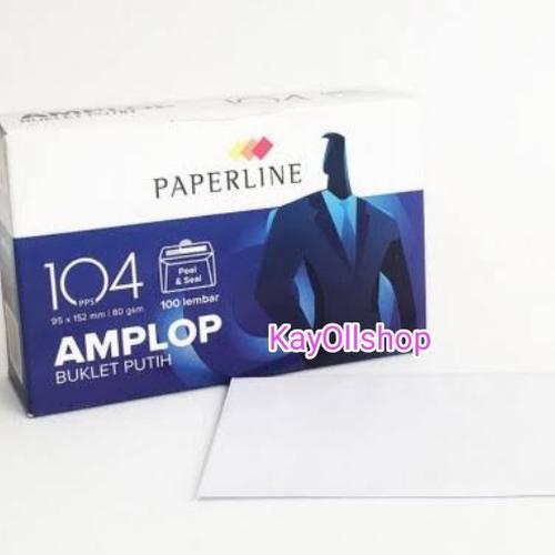 Jual Paperline Amplop No.104 PPS Putih Polos Amplop Uang 1 Box isi 100 ...