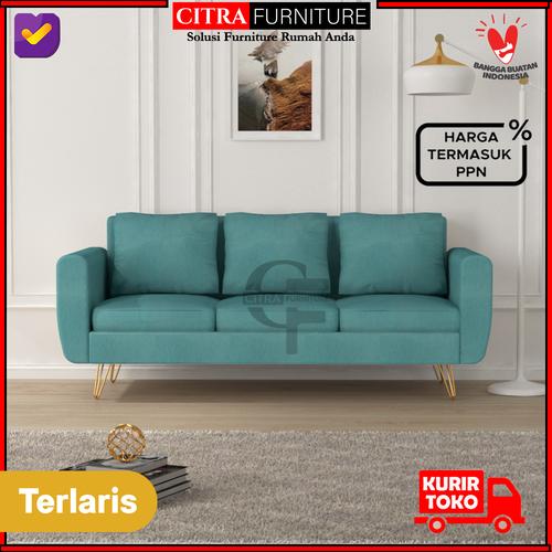 Promo Sofa Retro Bludru Minimalis 3 Seater Dudukan | DAKOTA Series ...