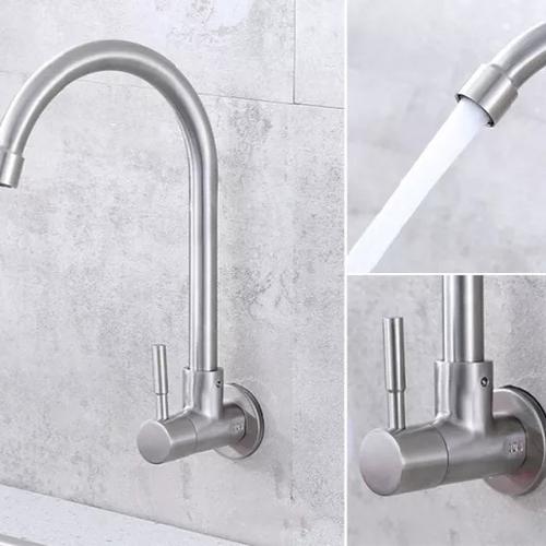 Jual Kran Kitchen Sink Model Pipa Dinding Stainless Sus 304 - Stainless ...