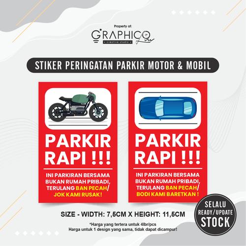 Jual Stiker Parkir Rapi Motor & Mobil - Per/4 lbr (7,5x11,5cm) - Motor ...