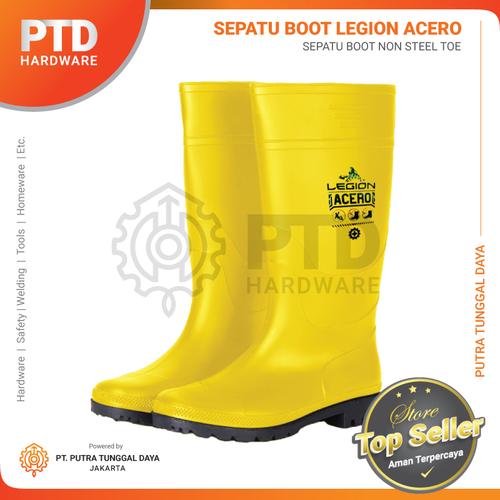 Jual Sepatu Boots Safety Karet PVC Panjang Tanpa Ujung Besi Legion ...