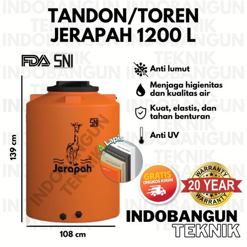 Jual Toren Tangki Tandon Air Jerapah TB 1200 Liter Anti Lumut Garansi ...