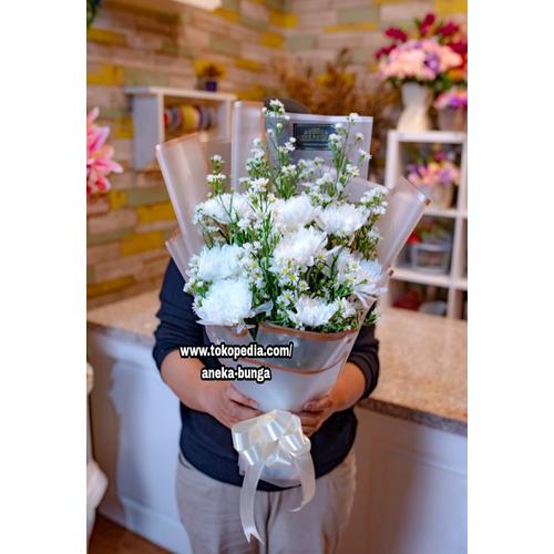 Jual Hand Buket Bunga Asli Buket Murah Bunga Krisan Putih - Jakarta ...