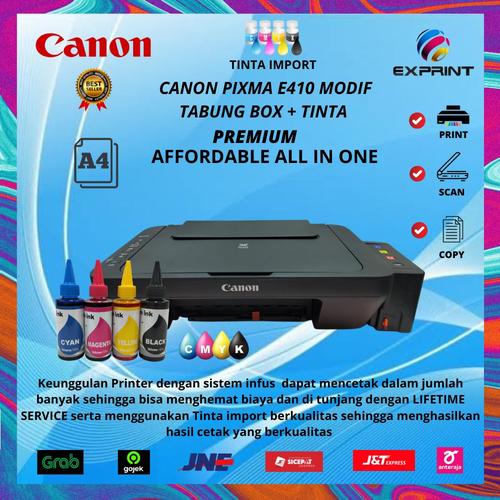 Jual Printer Canon Pixma E410 Infus Tabung Box Tinta Premium - Tinta ...