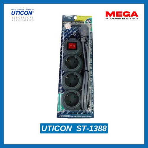 Jual UTICON Stop Kontak 3Lubang Kabel 1.5M + Saklar ST-1388 - Kota ...