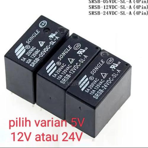 Jual Relay 12v 24V 5V SONGLE 5/24/12Vdc-sl-a 4pin 4 pin kaki - 12VOLT ...
