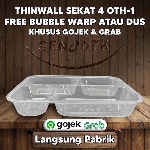 Promo Thinwall Bento Sekat 4 Dome / Bento Food Container Dome Isi 25 ...