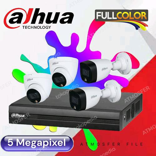 Jual PAKET CCTV DAHUA 4 CHANNEL 4 CAMERA 5MP FULLCOLOR LENGKAP ORIGINAL ...