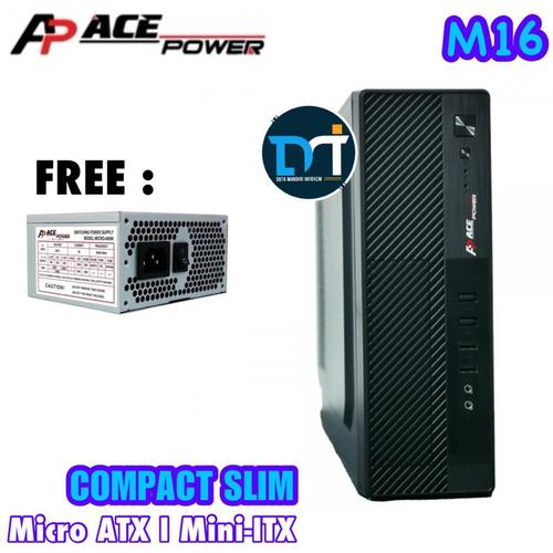 Promo ACE POWER M16 - Compact Slim Mini Tower Computer Casing with PSU ...