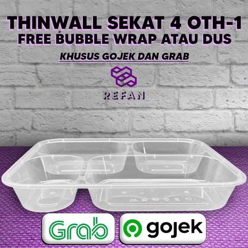 Promo Thinwall Bento Sekat 4 Dome Isi 25 Pcs / Food Container Premium ...