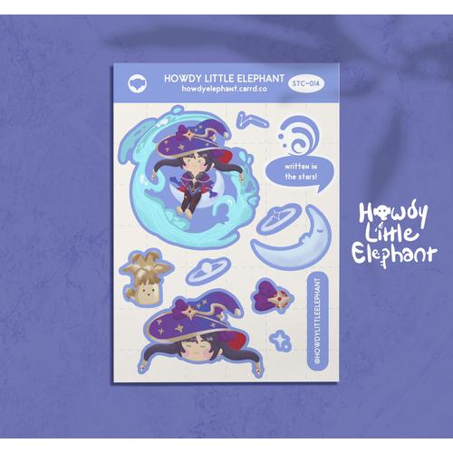 Promo GenshinImpact Mona Constellation Imut Sticker Sheet A7 - Jakarta ...