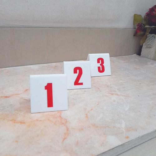 Jual table number akrilik / acrylic signage / nomor meja /akrilik ...