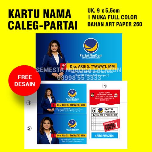 Jual CETAK KARTU NAMA CALEG-PARTAI 5.5X9 CM | 1 MUKA | 1 BOX - Kab ...